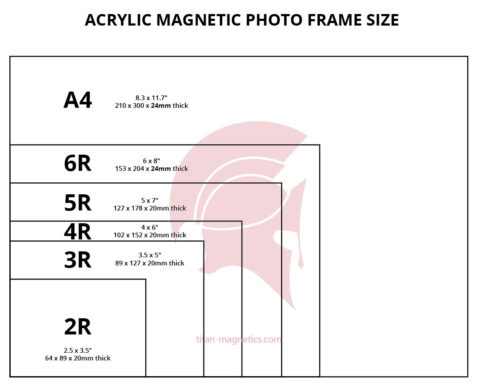 Acrylic Magnetic Photo Frame Free Standing - 2R, 3R, 4R, 5R, 6R, A5, A4 ...