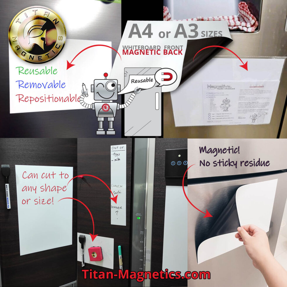 A3 Size Flexible Magnetic Whiteboard for Metal Surfaces, Reusable ...